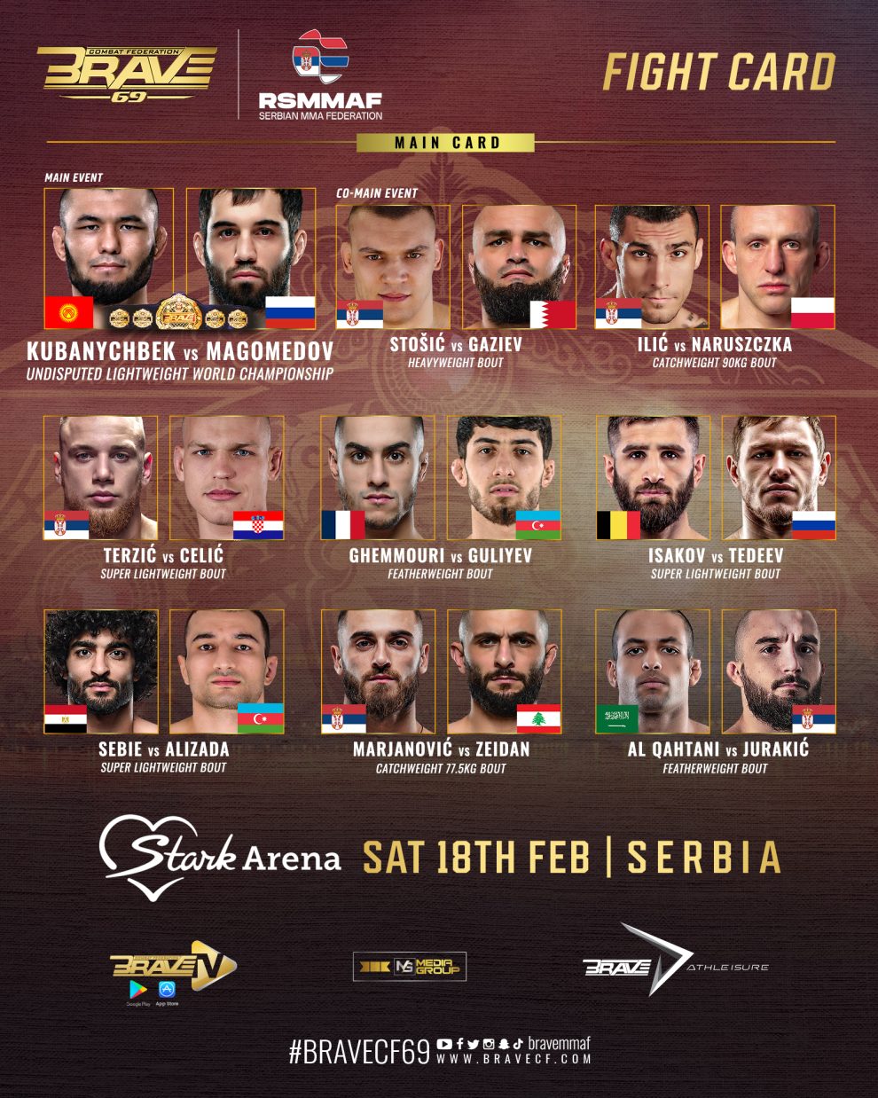 BRAVE CF 69: truly global fight card announced with 12 nations ...